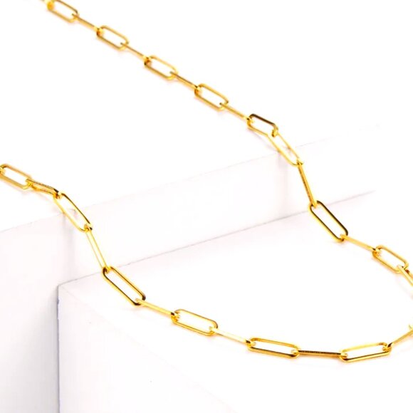 PINK LEMONADE JEWELRY | Jewelry | 8k Gold Plated Paper Clip Chain 4mm 6 Cm 18k Gold Plate 4mm 60 ...
